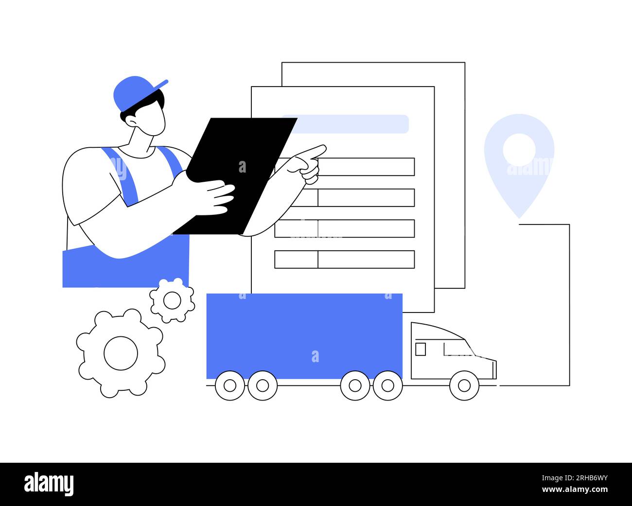 Road transport documents abstract concept vector illustration Stock ...