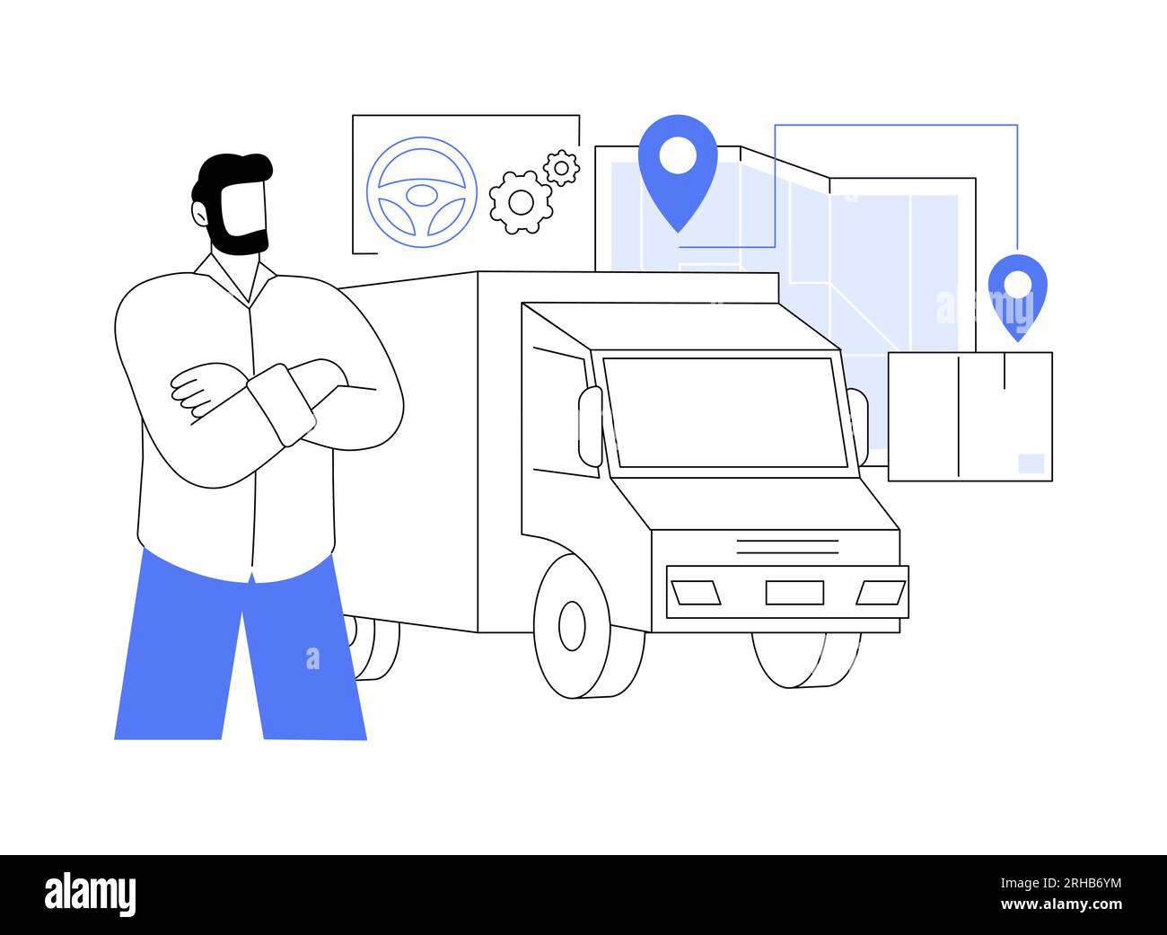 Professional truck drivers Stock Vector Images - Alamy