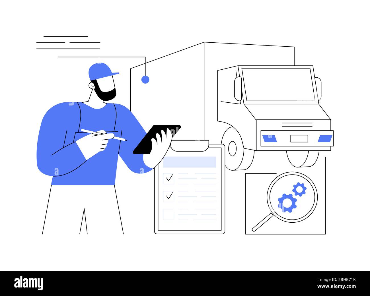 Truck inspection abstract concept vector illustration Stock Vector Image & Art - Alamy