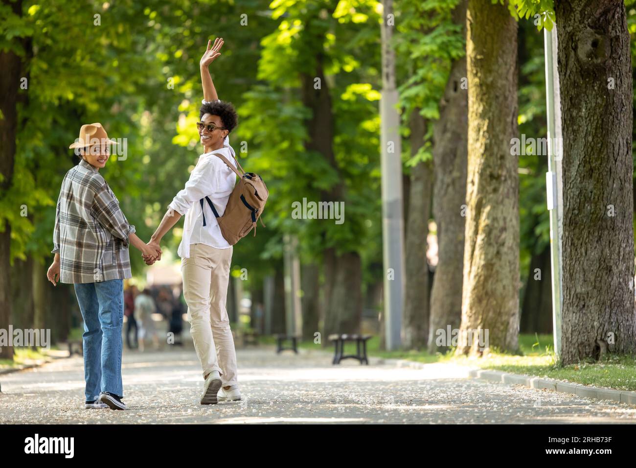 Cute couple having a walk and feeling wonderful together Stock Photo ...