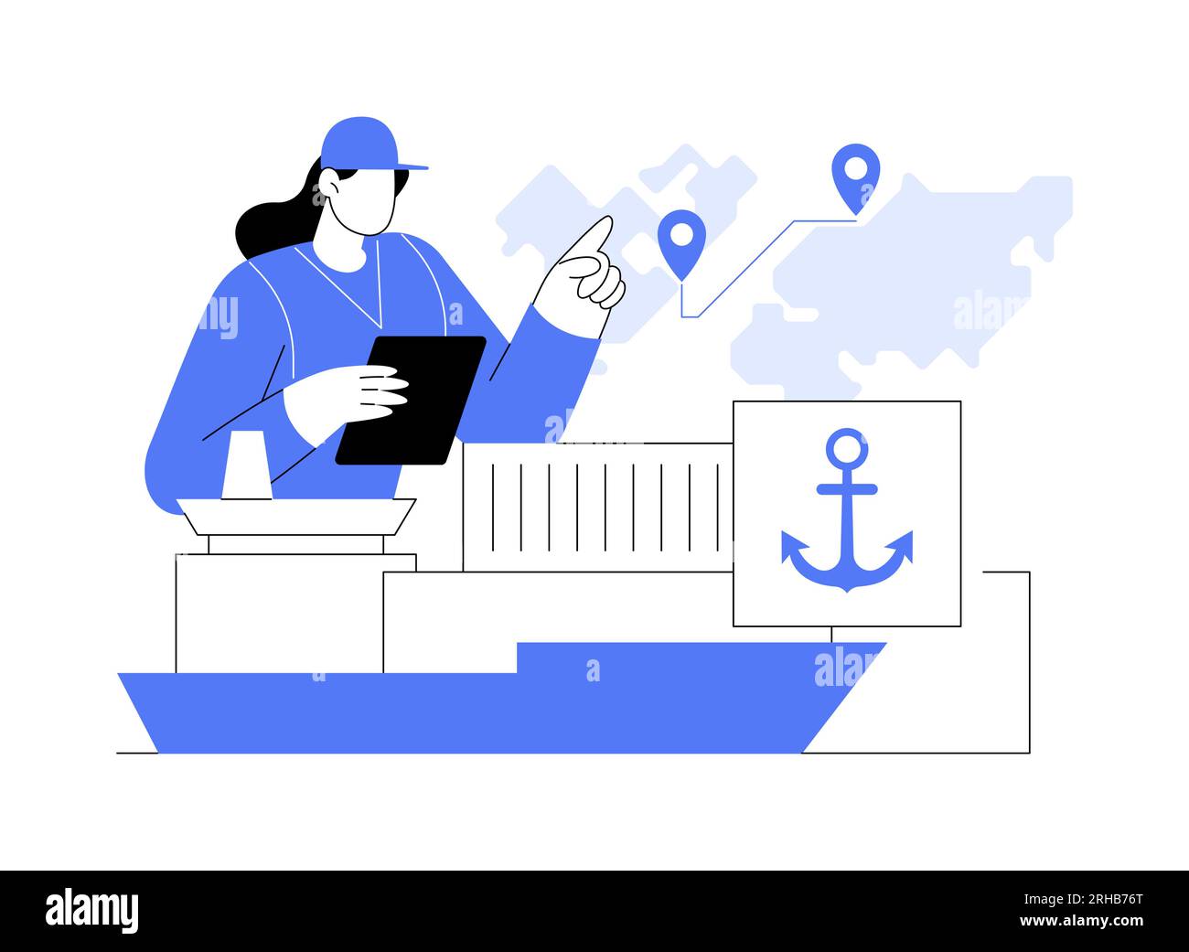 Cargo ship arrival abstract concept vector illustration Stock Vector ...