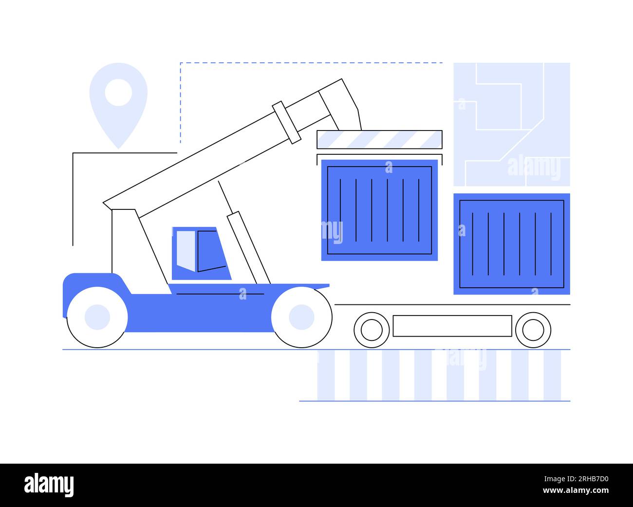Port rail transportation abstract concept vector illustration Stock ...