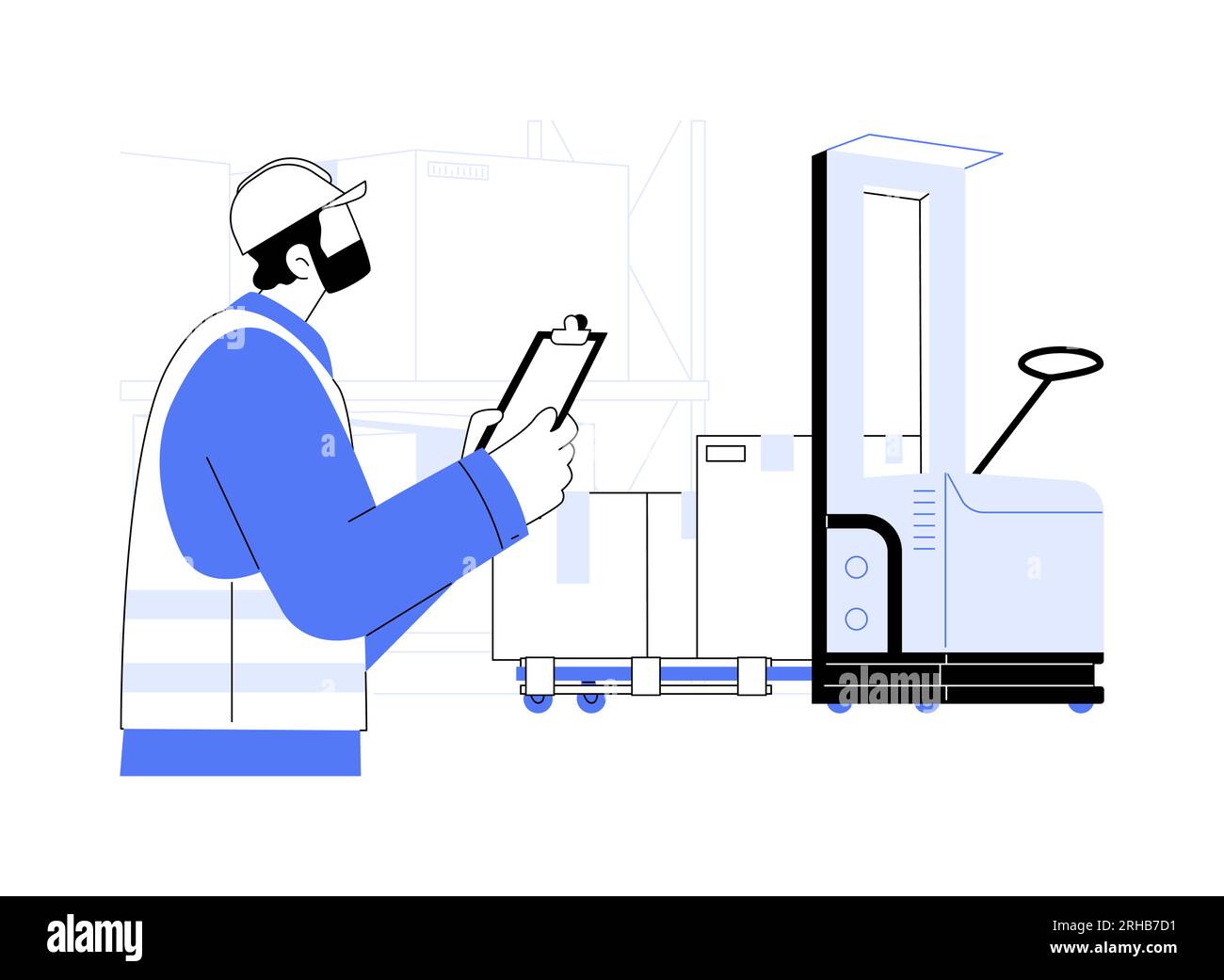 Automated forklift abstract concept vector illustration Stock Vector ...