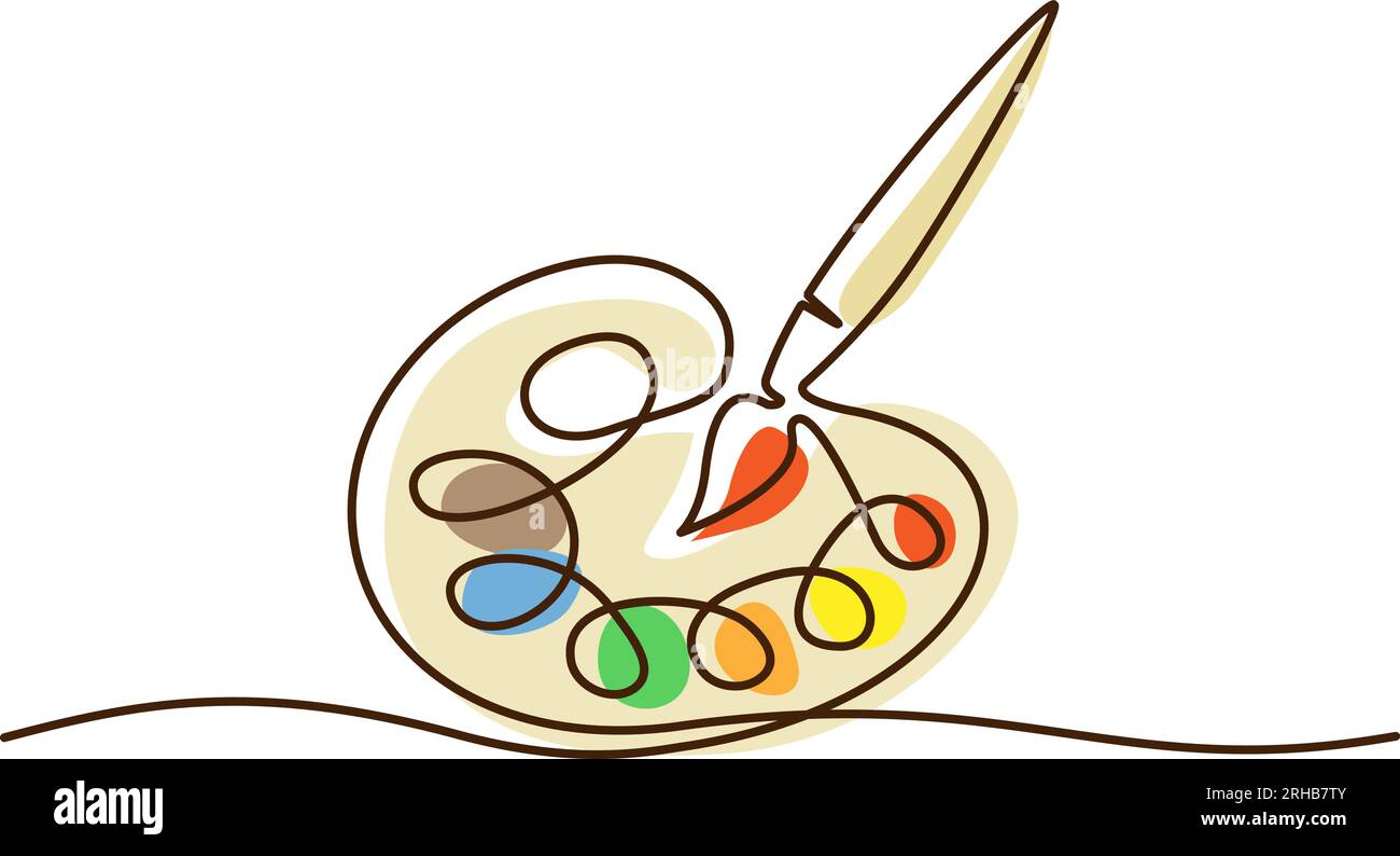 Artist palette line drawing hi-res stock photography and images - Alamy