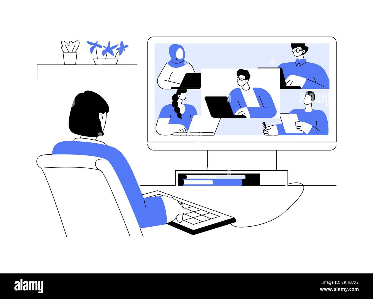 Remote team connection abstract concept vector illustration Stock ...