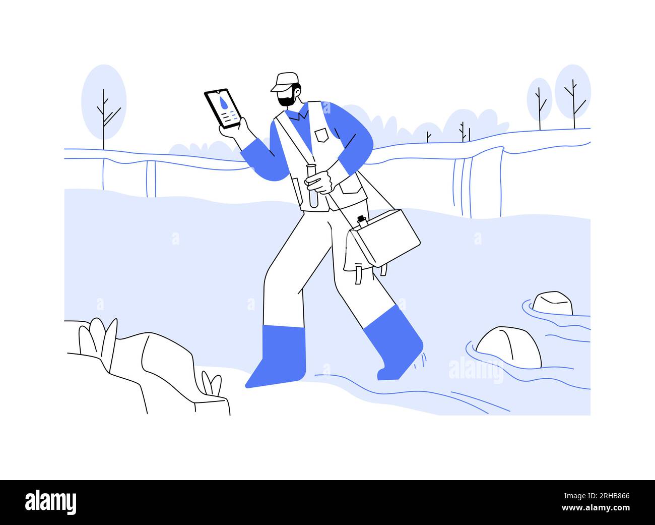 Water quality monitoring, abstract concept vector illustration Stock ...