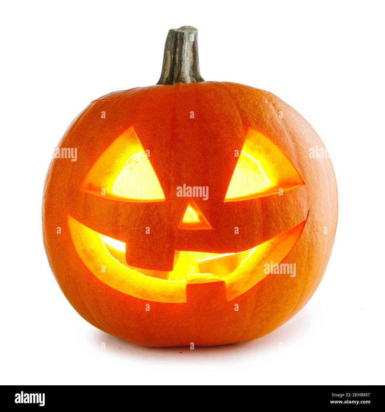 Funny Jack O Lantern halloween pumpkin with candle light inside ...