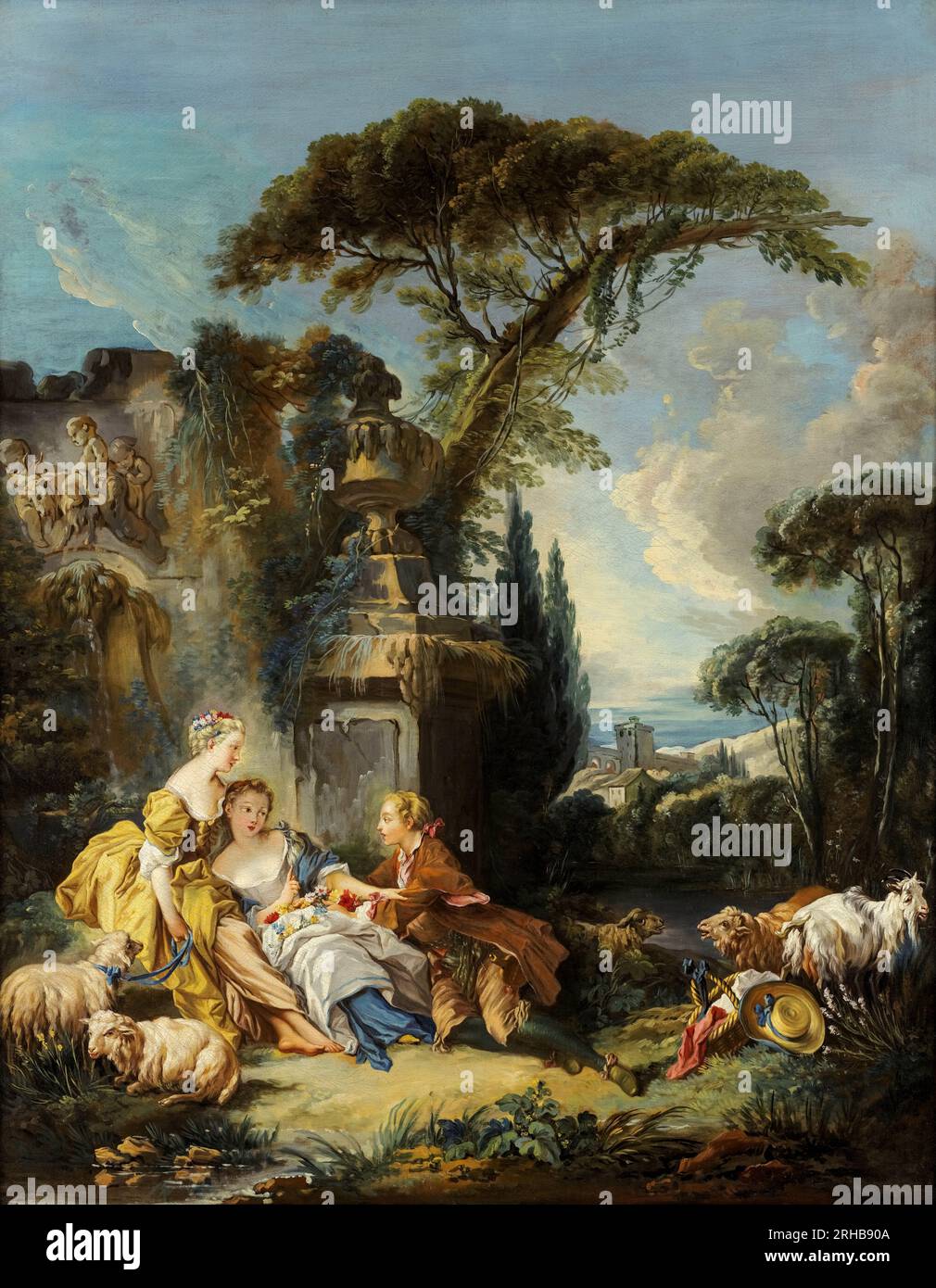 Francois Boucher Pastoral Scene. Reproduction Stock Photo - Alamy