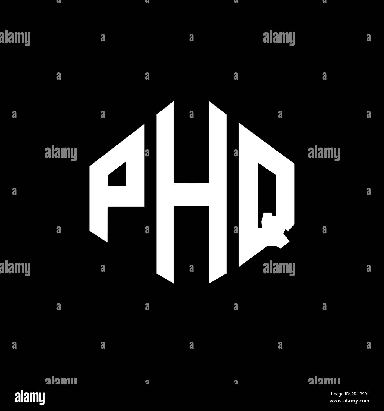 PHQ letter logo design with polygon shape. PHQ polygon and cube shape ...