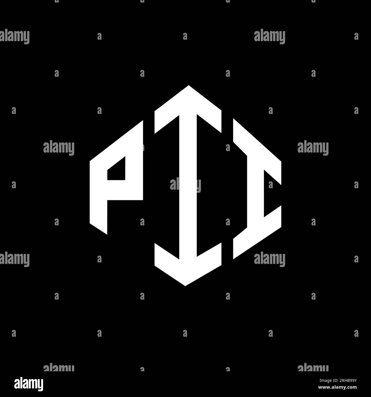 PII letter logo design with polygon shape. PII polygon and cube shape ...