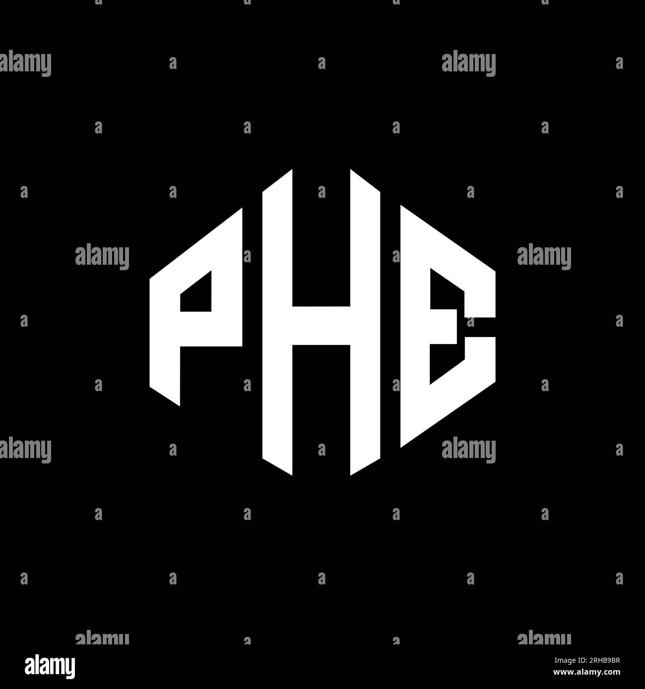 PHE letter logo design with polygon shape. PHE polygon and cube shape ...