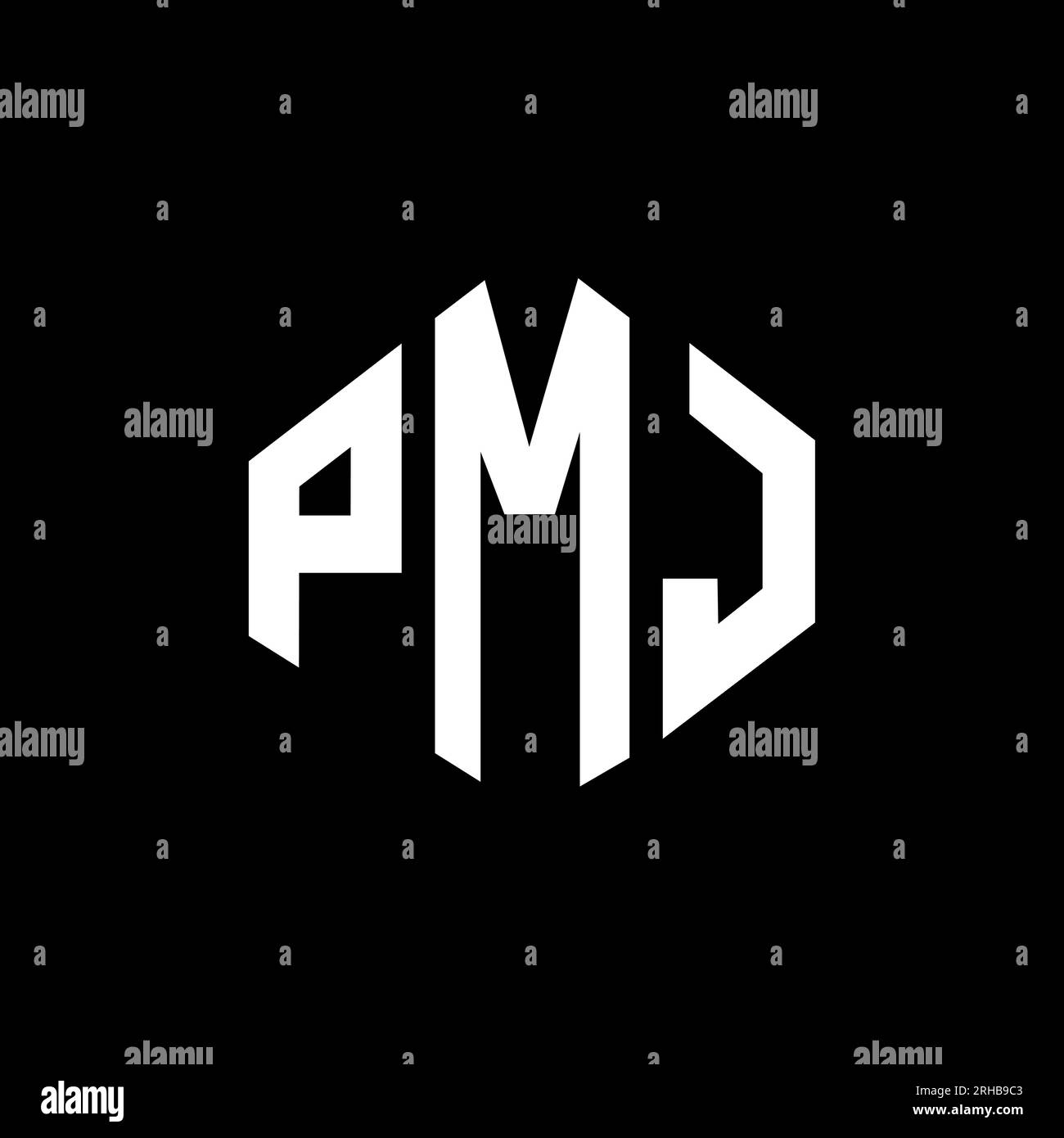 PMJ letter logo design with polygon shape. PMJ polygon and cube shape ...