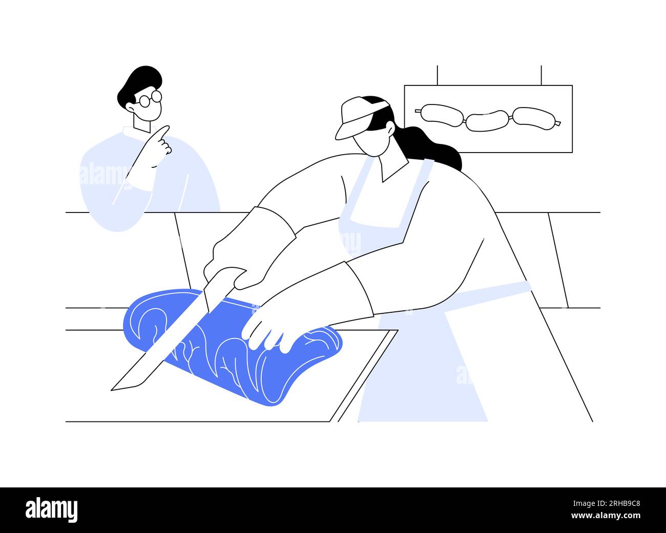 Retail meat cutting abstract concept vector illustration Stock Vector ...