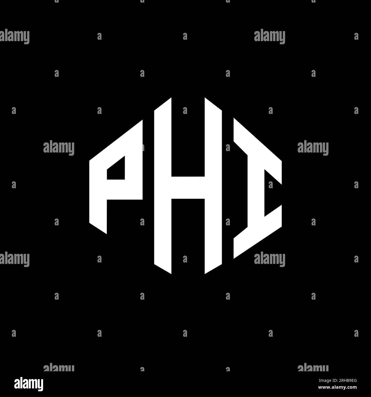 PHI letter logo design with polygon shape. PHI polygon and cube shape ...