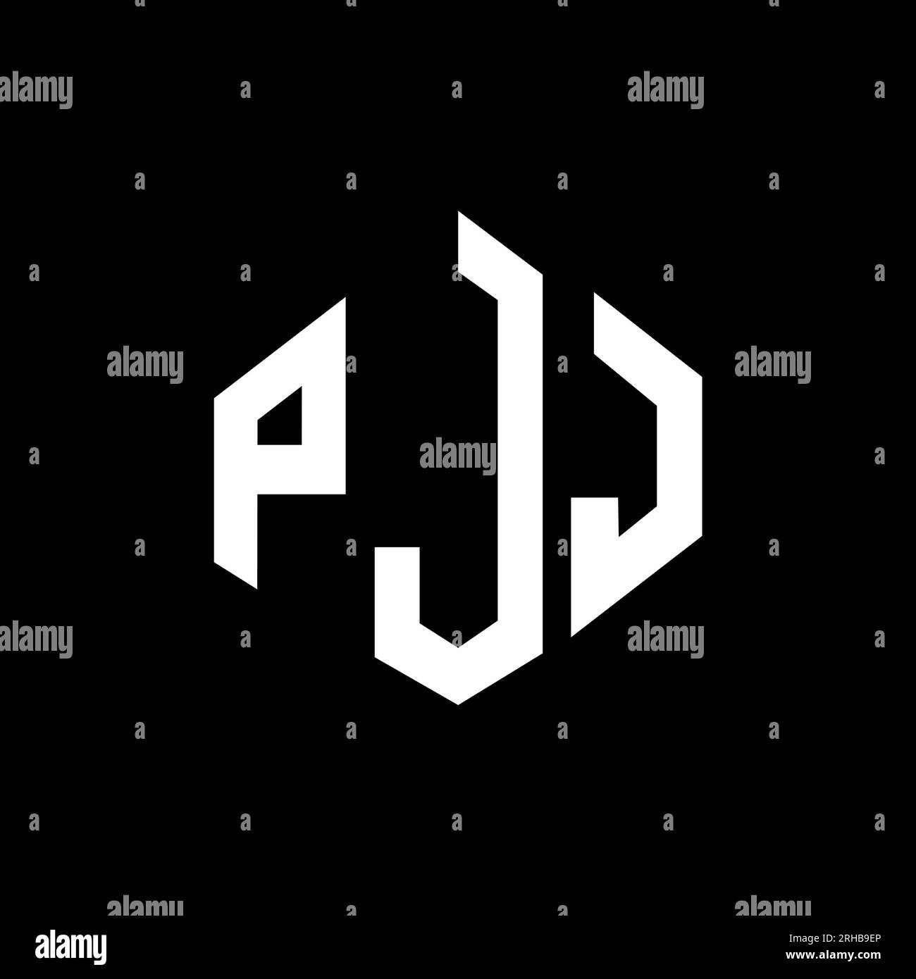PJJ letter logo design with polygon shape. PJJ polygon and cube shape ...
