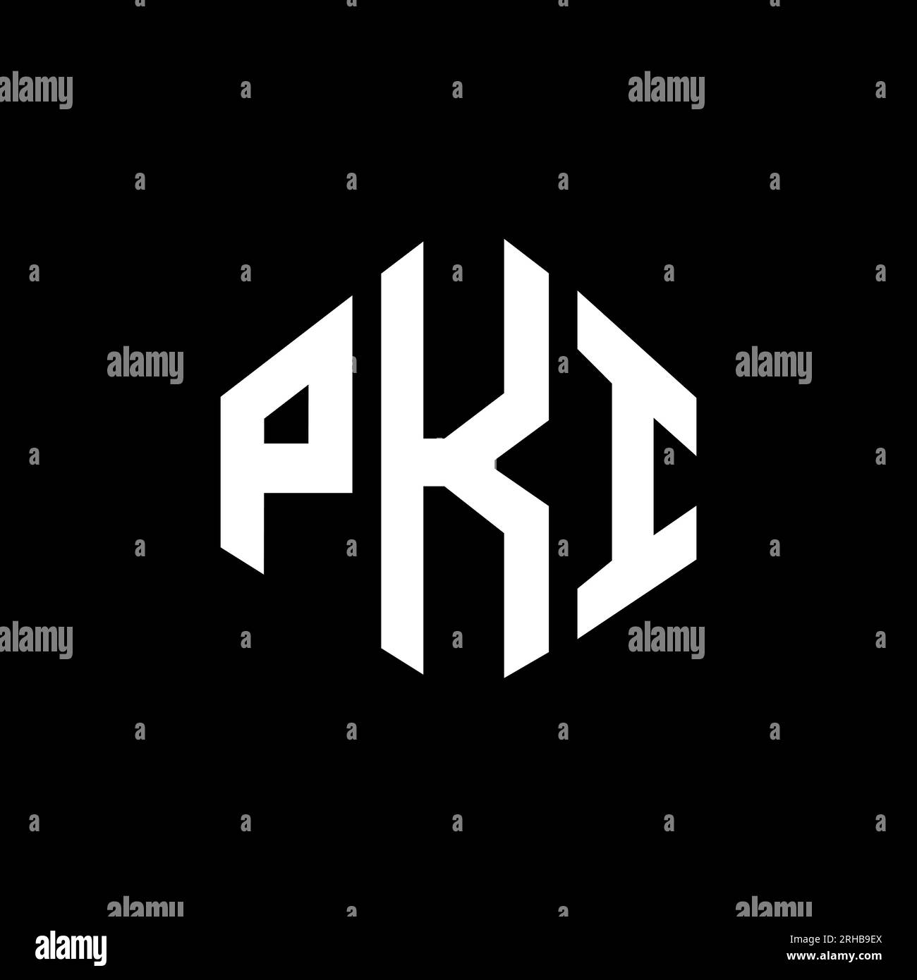 PKI letter logo design with polygon shape. PKI polygon and cube shape ...