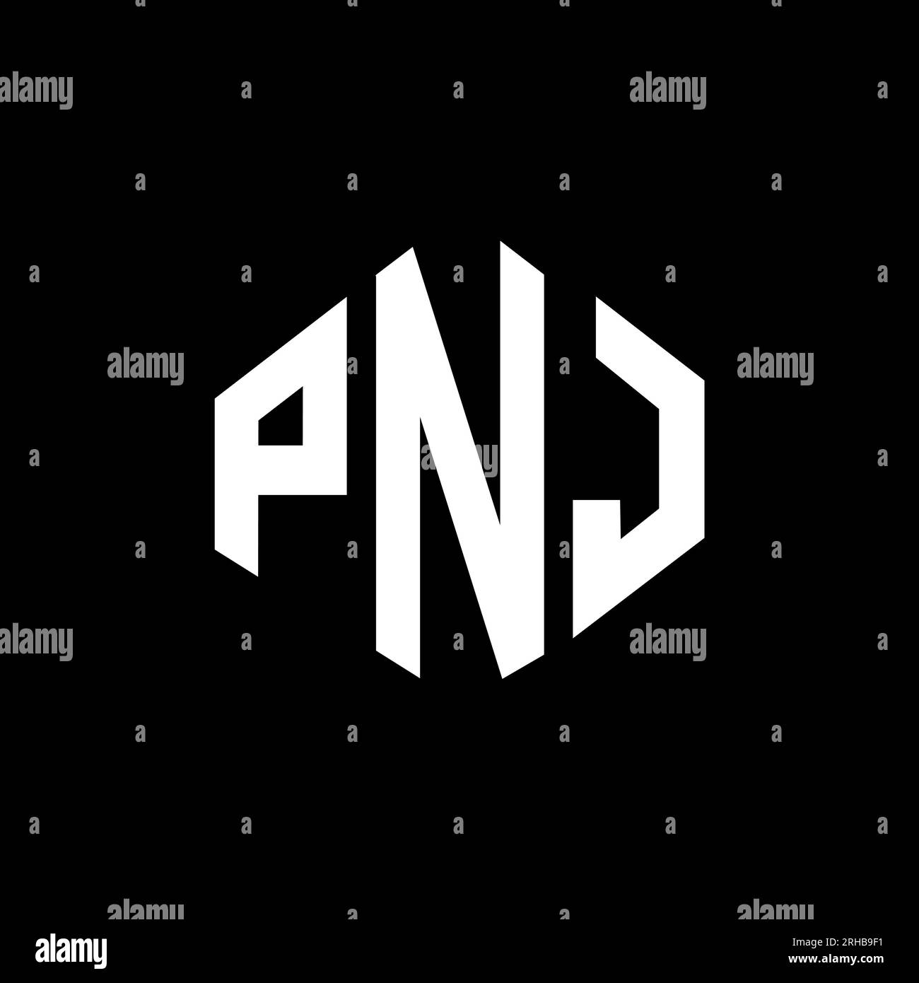 PNJ letter logo design with polygon shape. PNJ polygon and cube shape ...