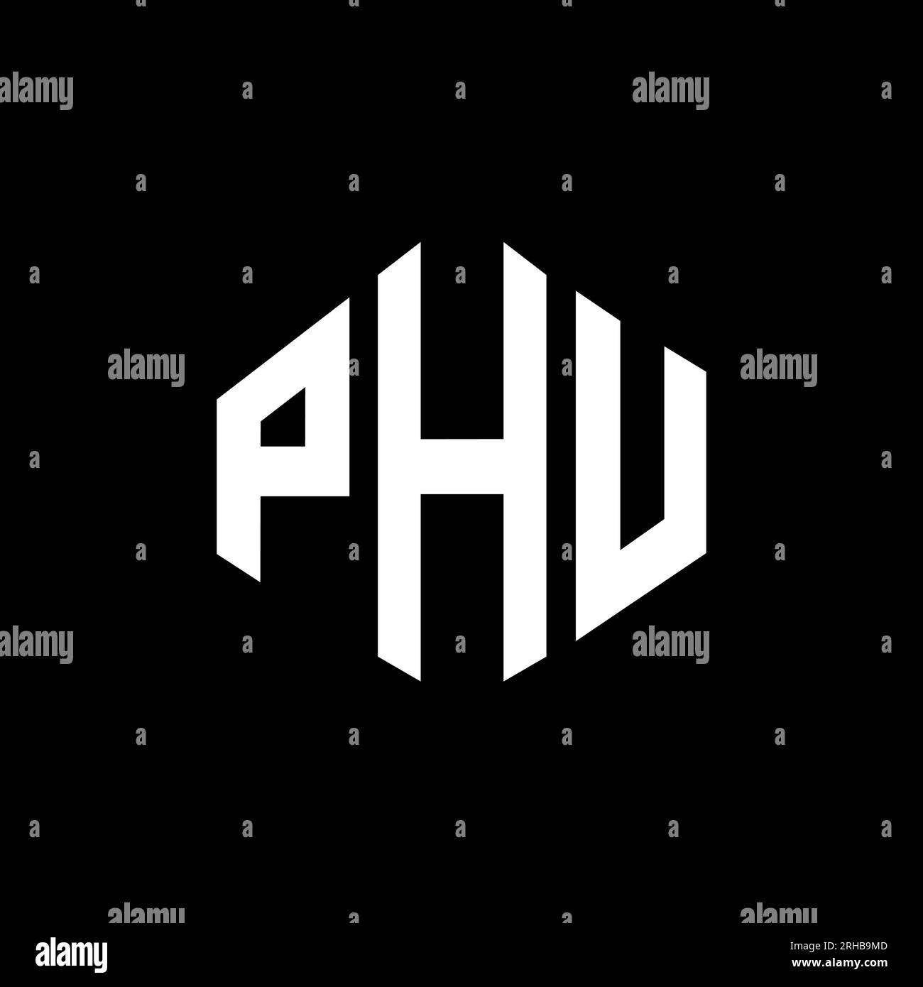 PHU letter logo design with polygon shape. PHU polygon and cube shape ...
