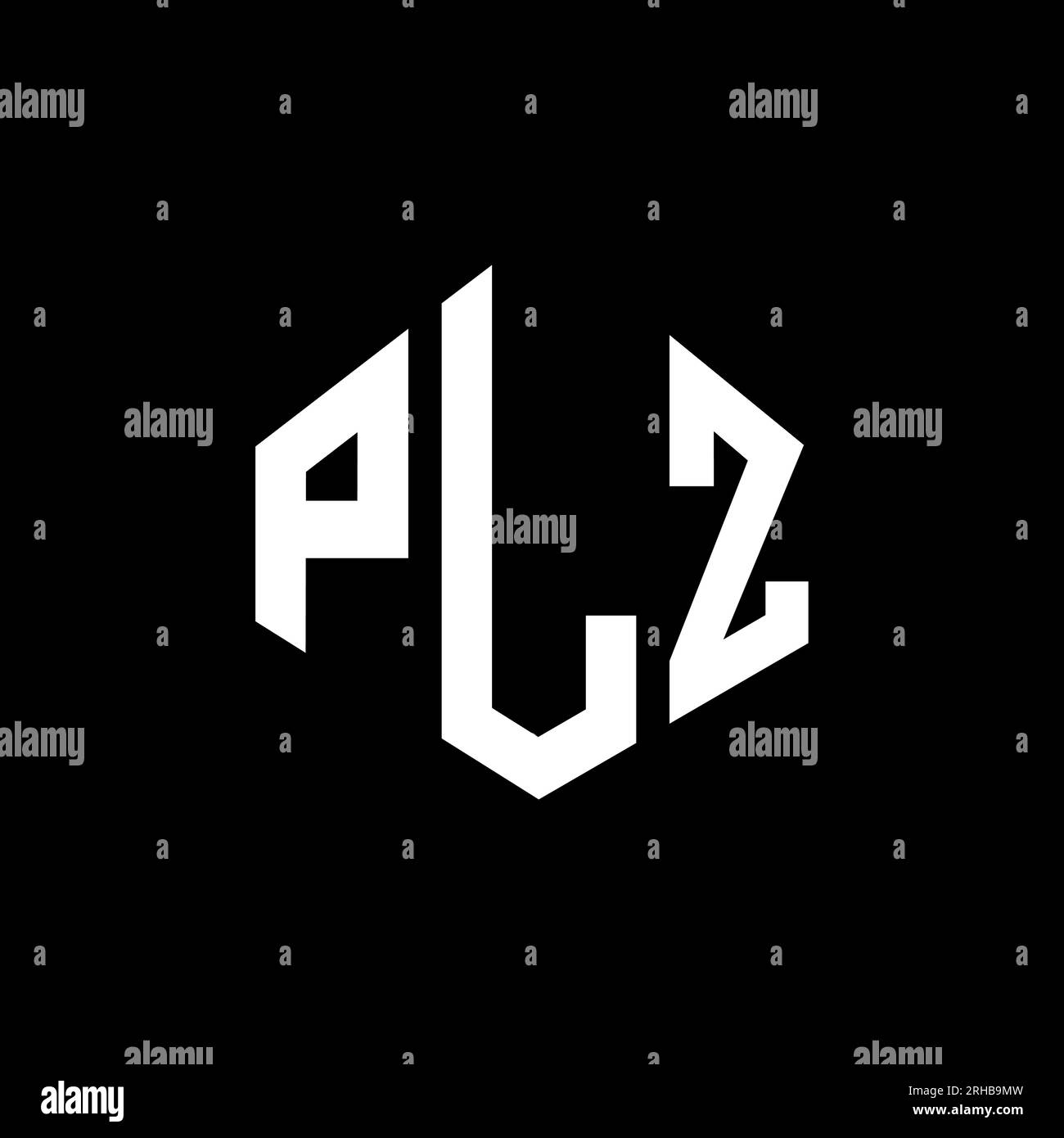 PLZ letter logo design with polygon shape. PLZ polygon and cube shape ...