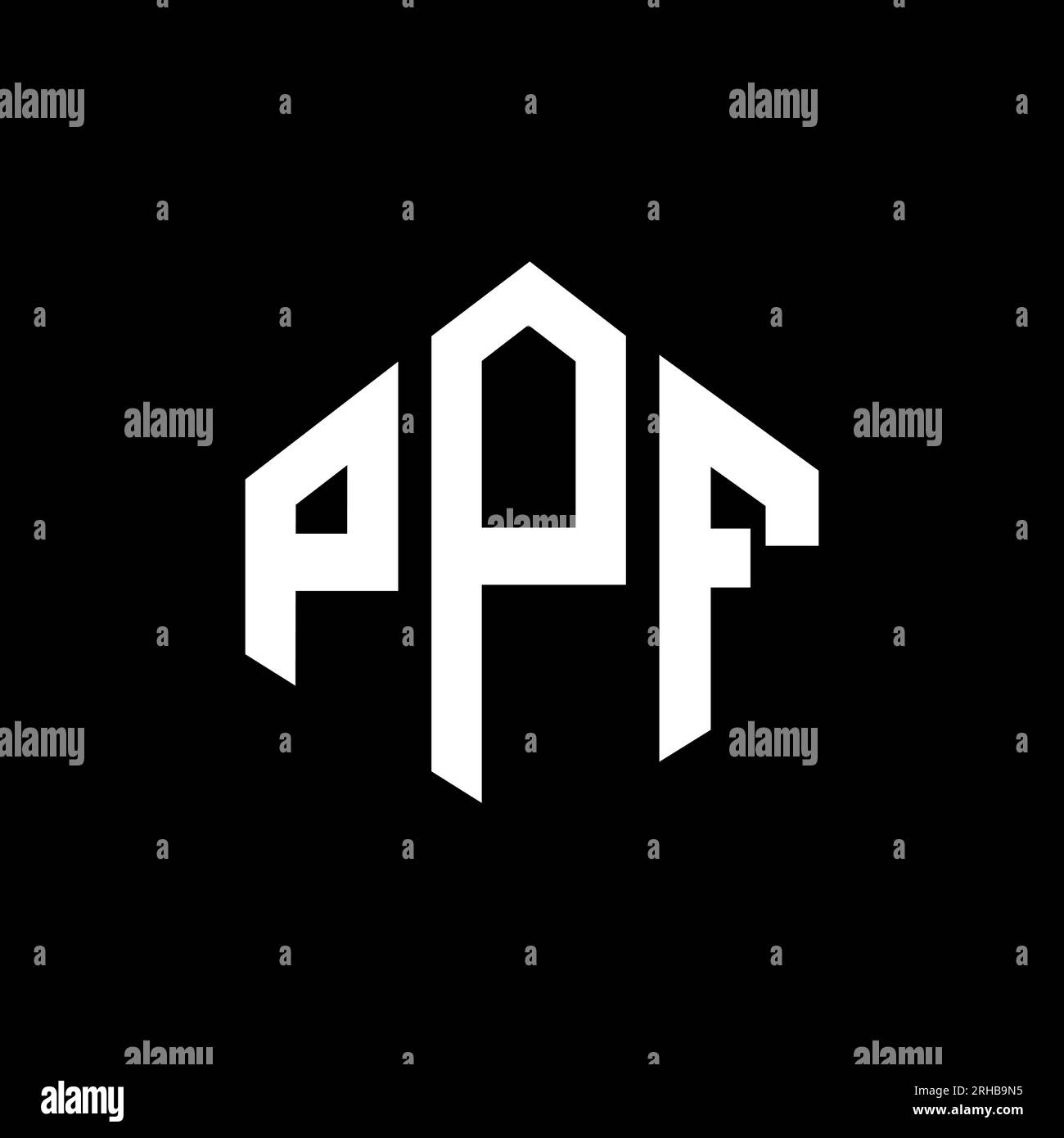 PPF letter logo design with polygon shape. PPF polygon and cube shape ...