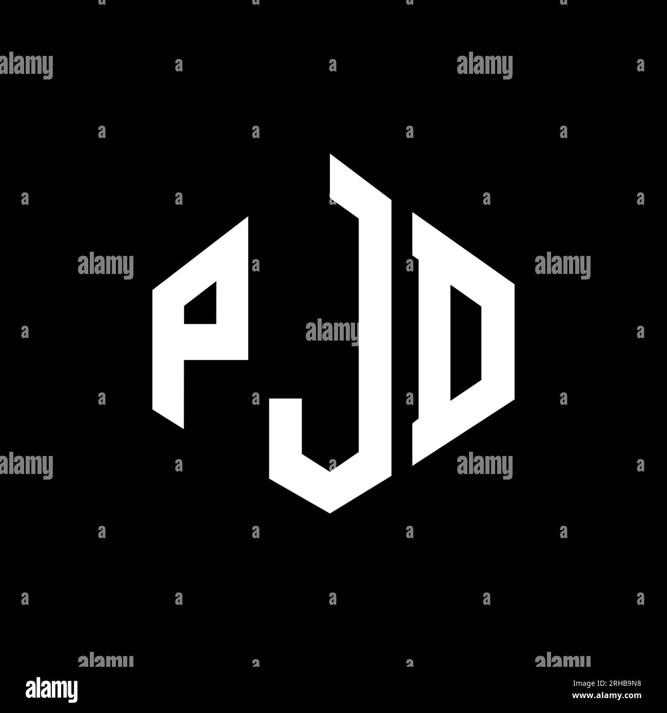 PJD letter logo design with polygon shape. PJD polygon and cube shape ...