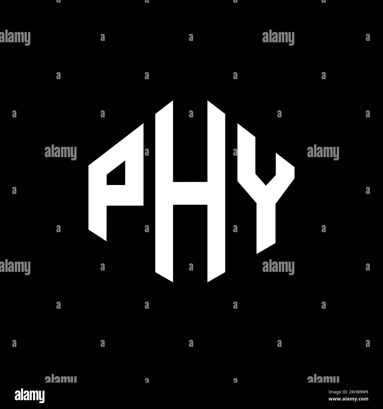 PHY letter logo design with polygon shape. PHY polygon and cube shape ...