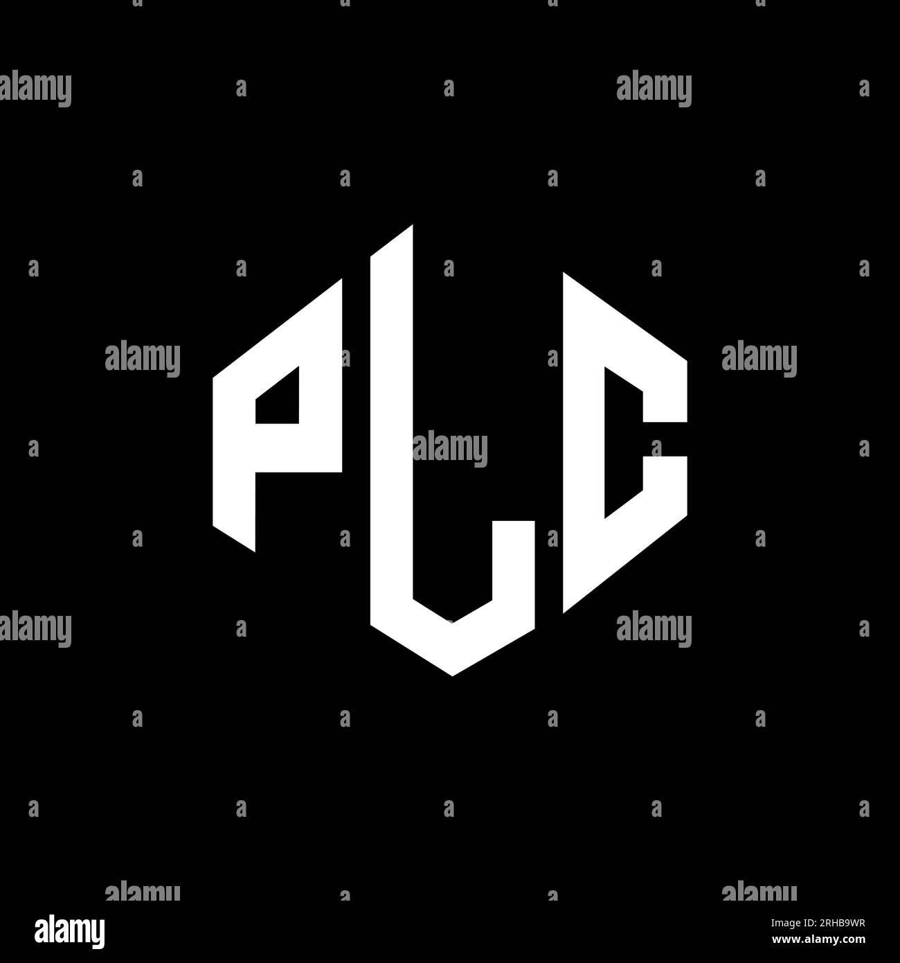 Plc Letter Logo Design With Polygon Shape Plc Polygon And Cube Shape