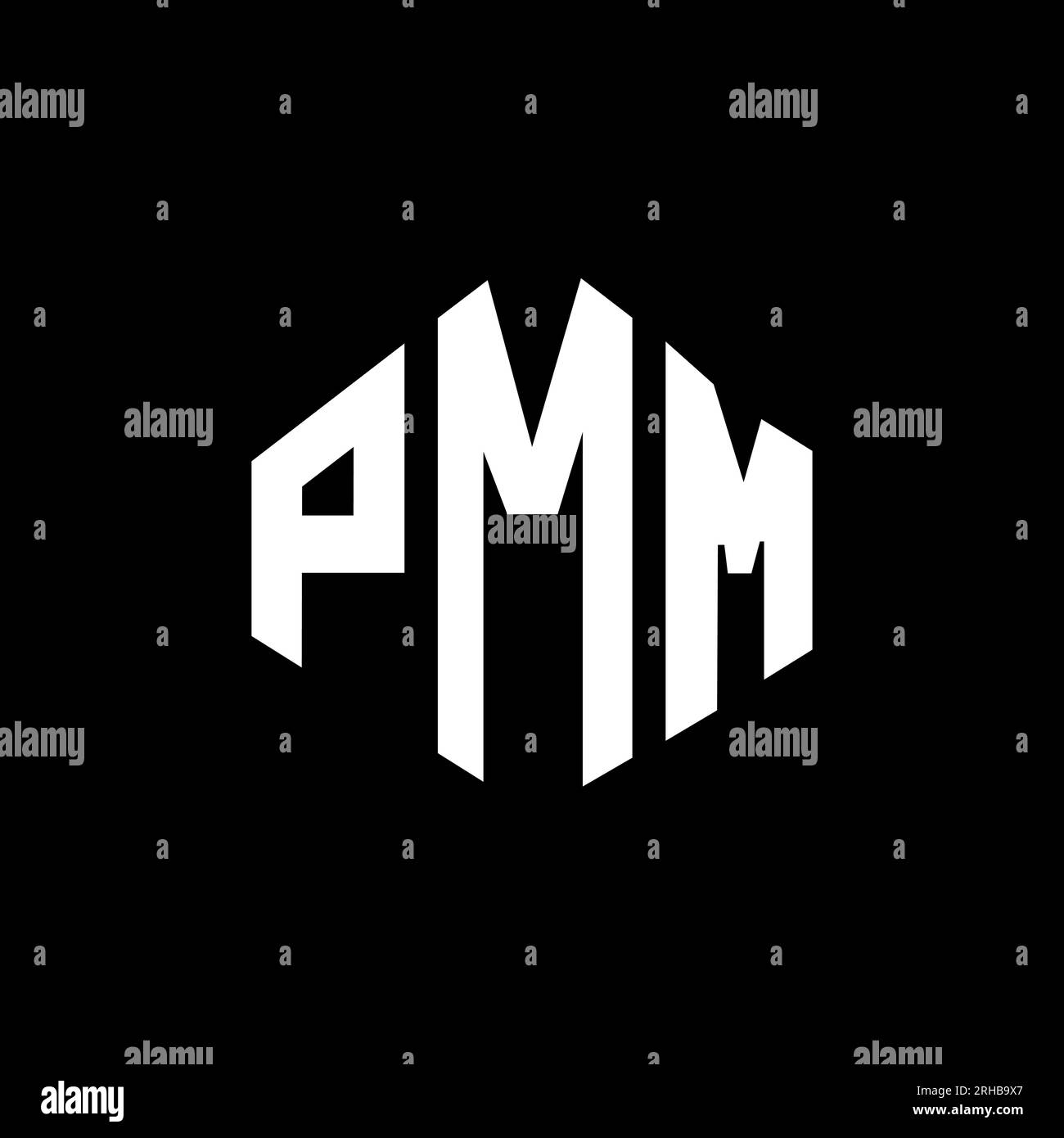 PMM letter logo design with polygon shape. PMM polygon and cube shape ...