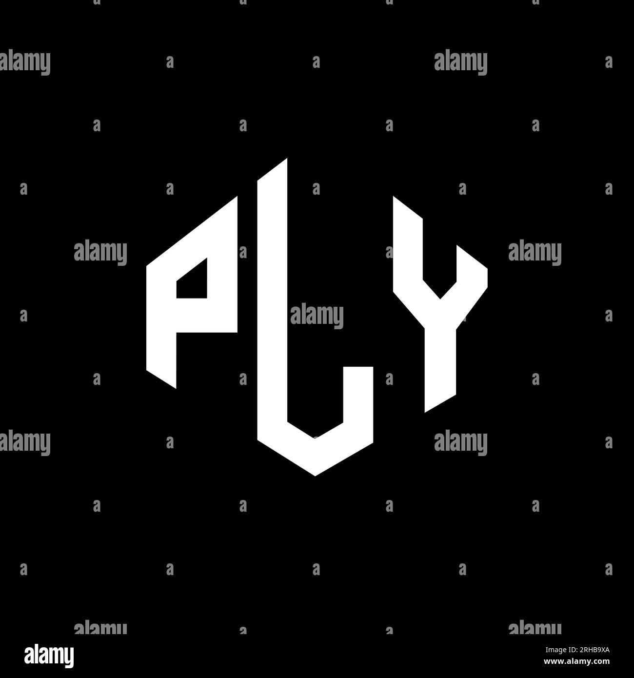 PLY letter logo design with polygon shape. PLY polygon and cube shape ...