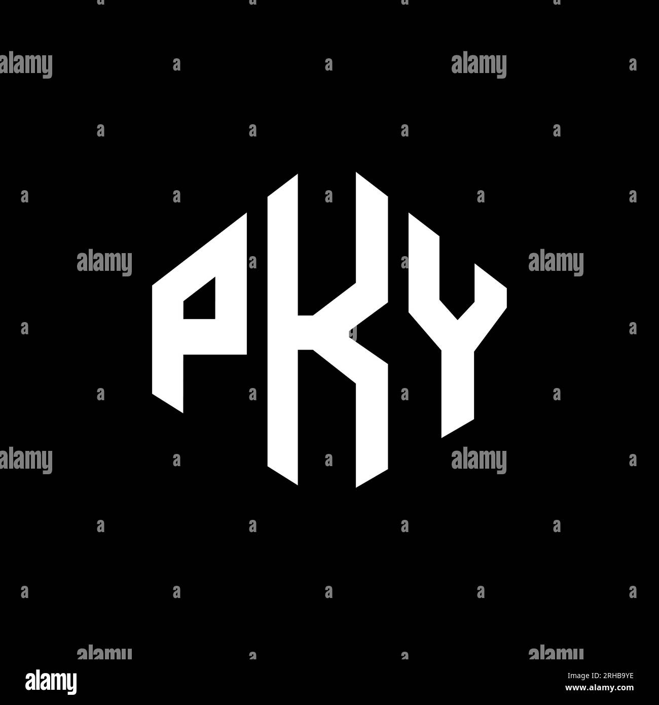 PKY letter logo design with polygon shape. PKY polygon and cube shape ...