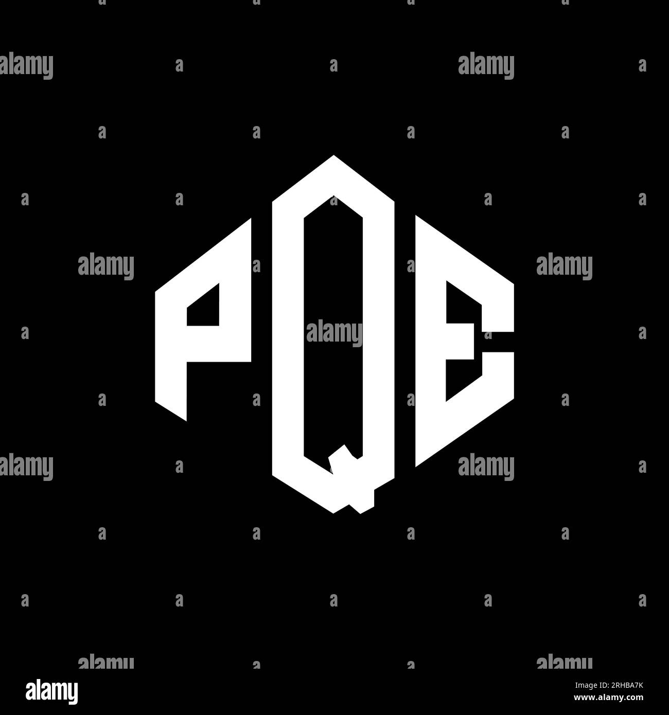 PQE letter logo design with polygon shape. PQE polygon and cube shape ...