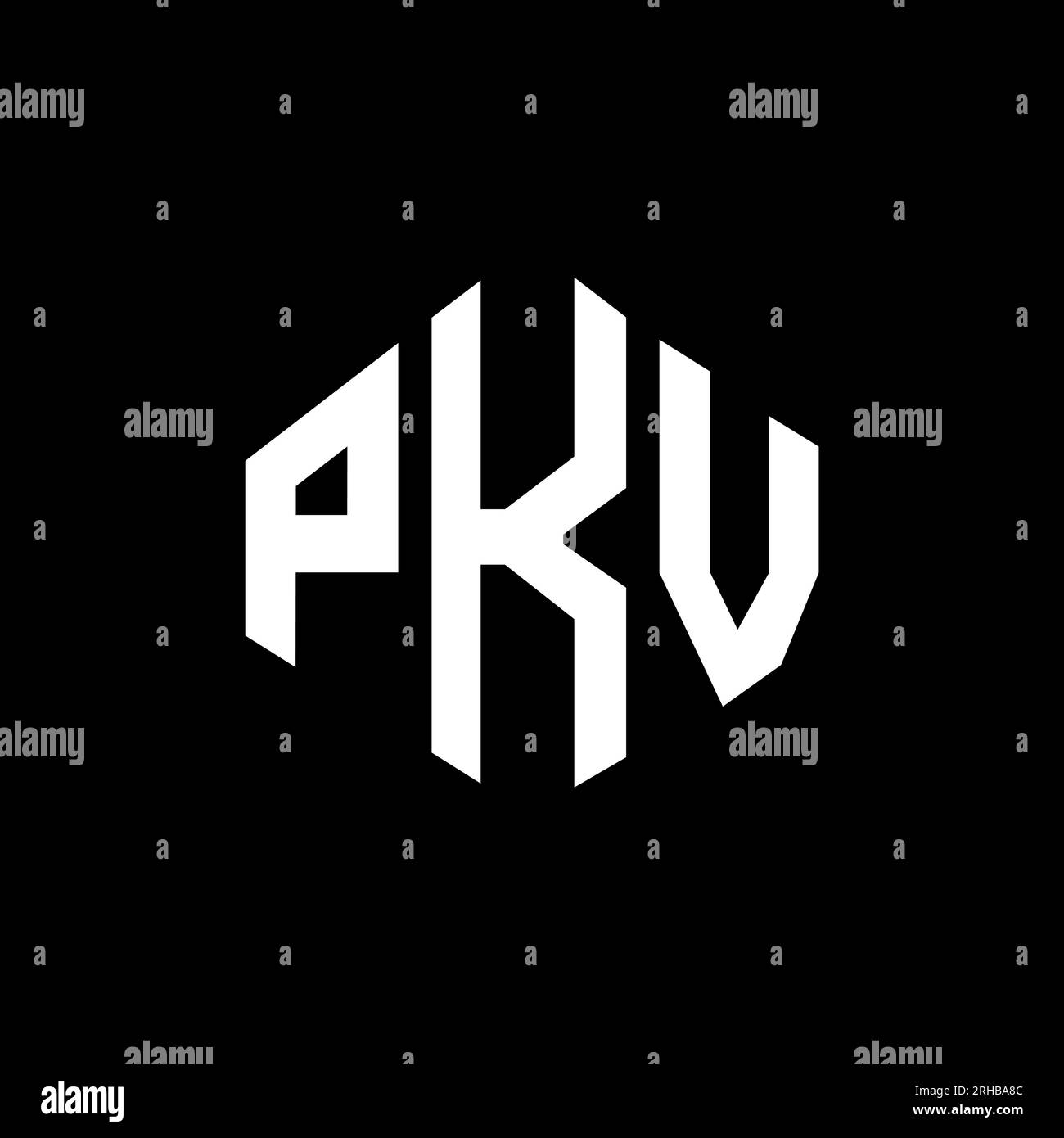 PKV letter logo design with polygon shape. PKV polygon and cube shape ...