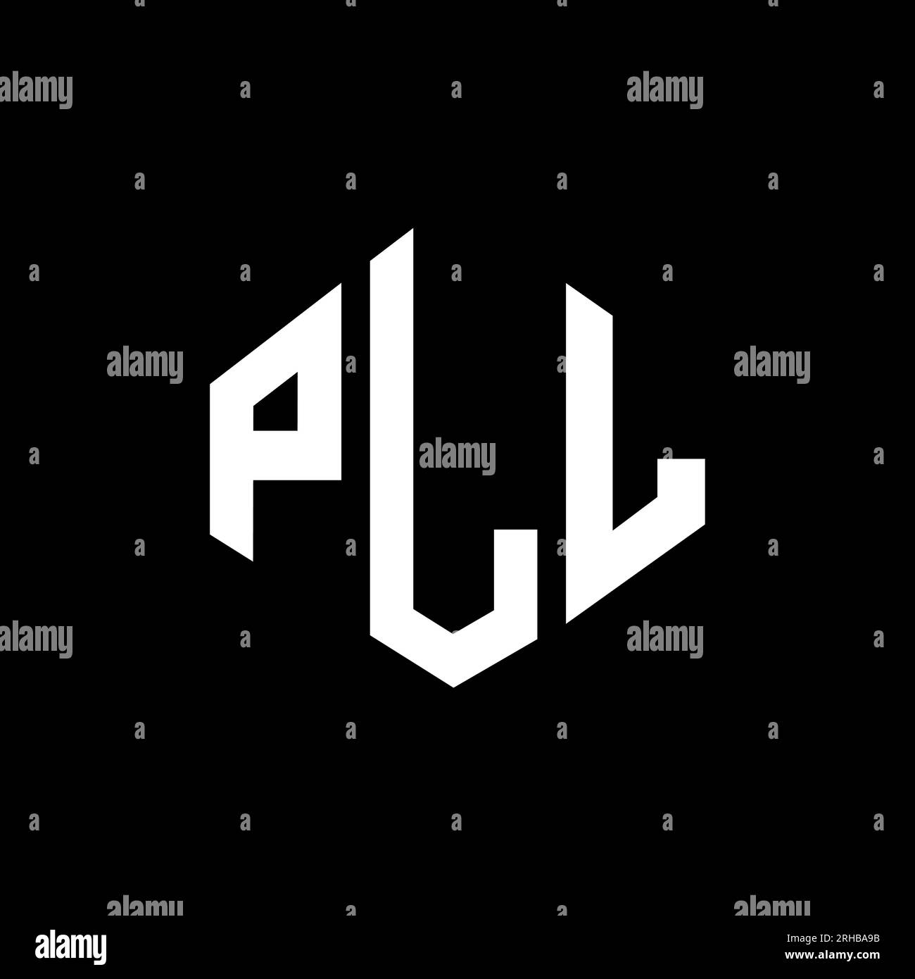 PLL letter logo design with polygon shape. PLL polygon and cube shape ...