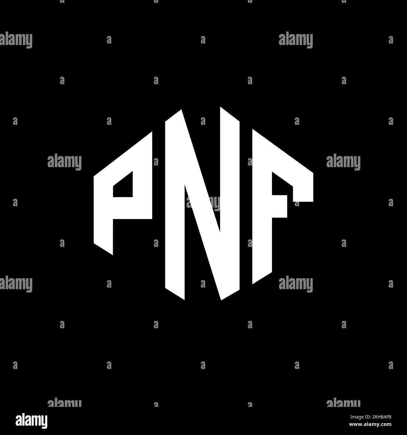 PNF letter logo design with polygon shape. PNF polygon and cube shape ...