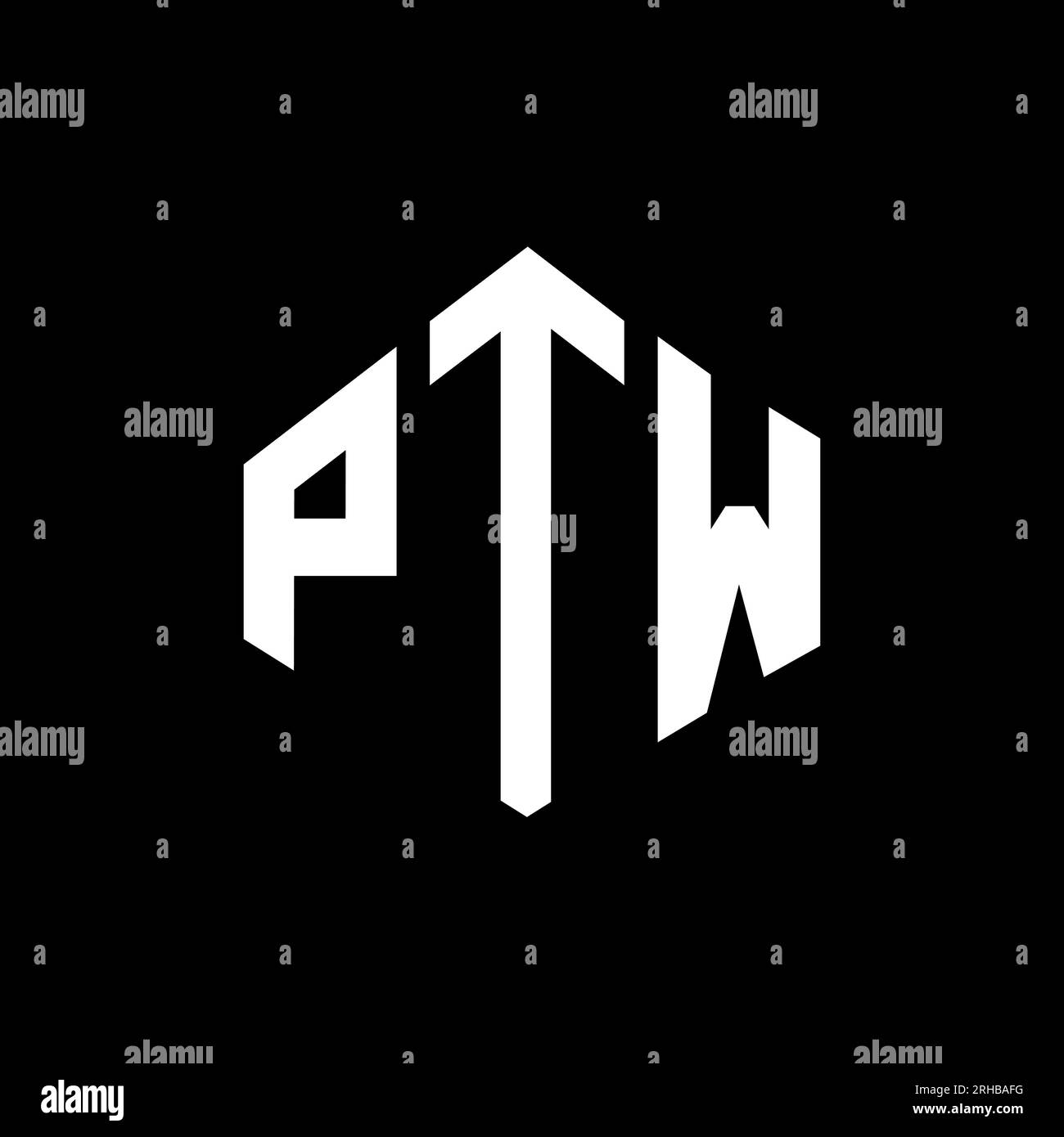 PTW letter logo design with polygon shape. PTW polygon and cube shape ...