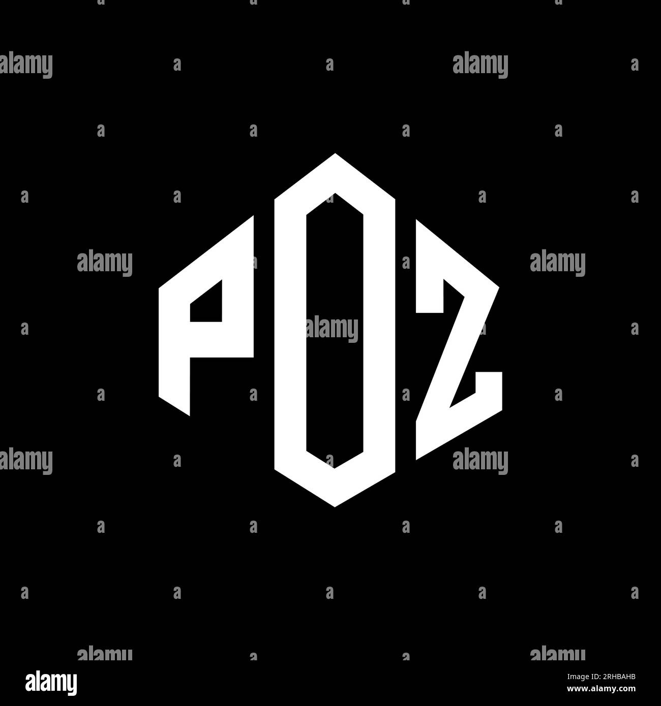 POZ letter logo design with polygon shape. POZ polygon and cube shape ...