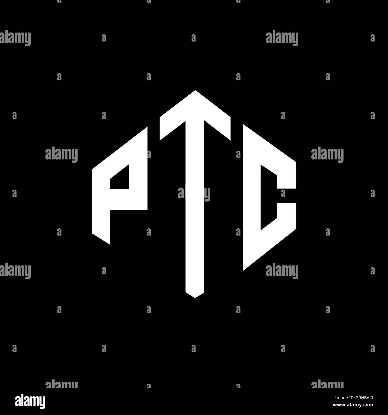 PTC letter logo design with polygon shape. PTC polygon and cube shape ...