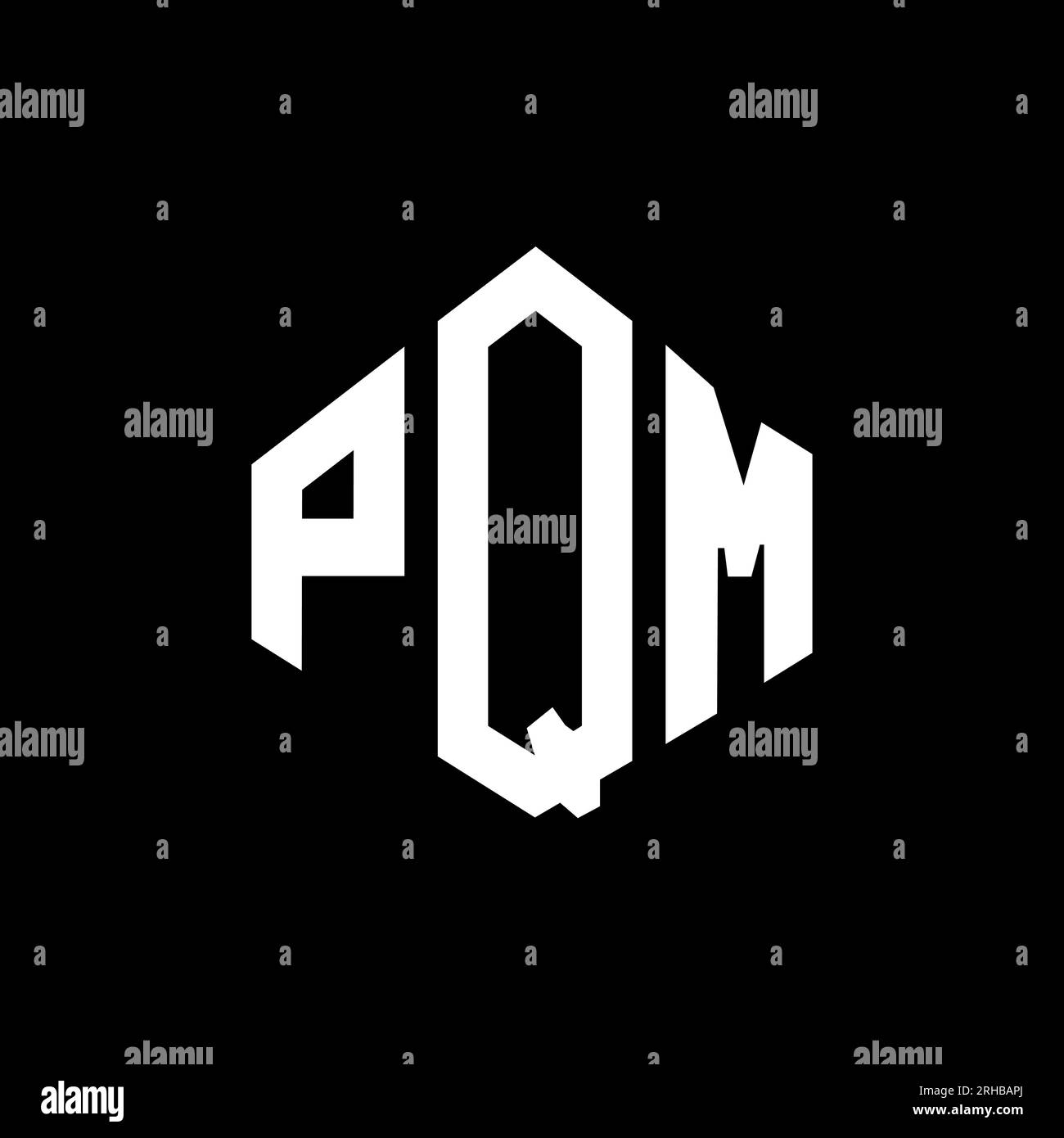 PQM letter logo design with polygon shape. PQM polygon and cube shape ...