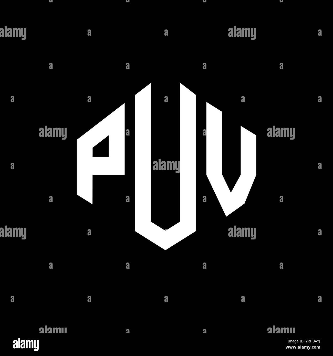 PUV letter logo design with polygon shape. PUV polygon and cube shape ...