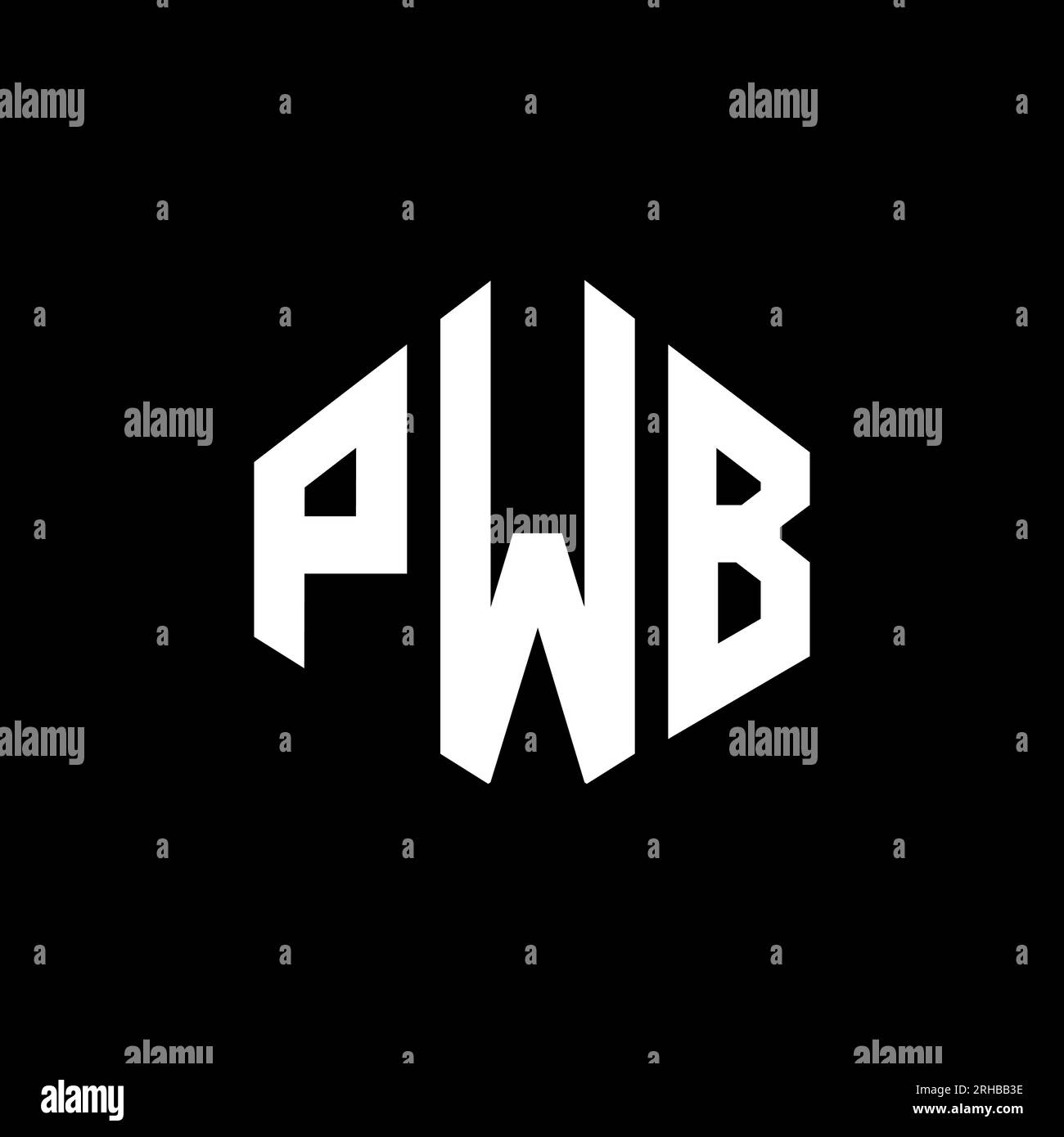 PWB letter logo design with polygon shape. PWB polygon and cube shape ...