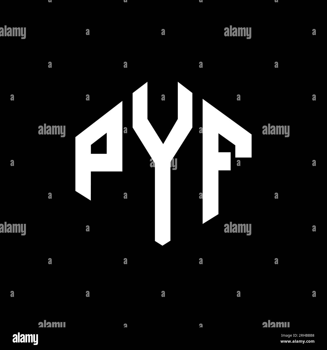 PYF letter logo design with polygon shape. PYF polygon and cube shape ...