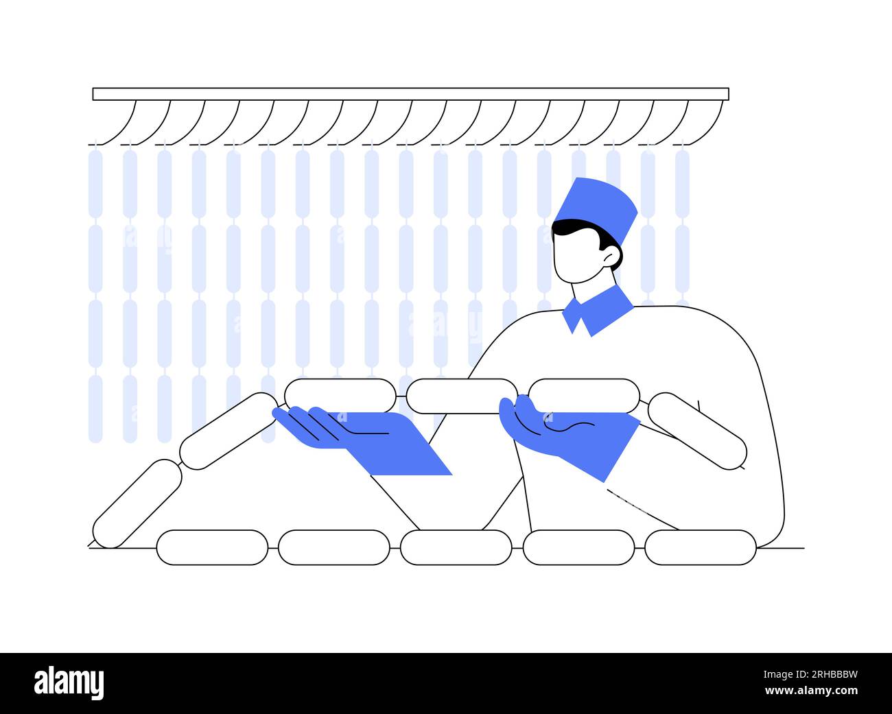 Sausage production abstract concept vector illustration Stock Vector ...