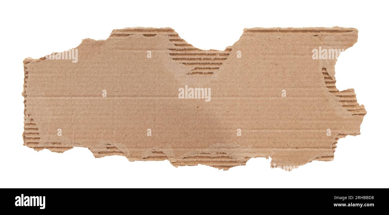 A piece of textured packaging cardboard. Piece of torn cardboard with ...