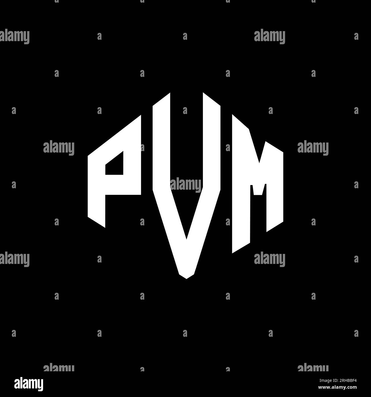 PVM letter logo design with polygon shape. PVM polygon and cube shape ...