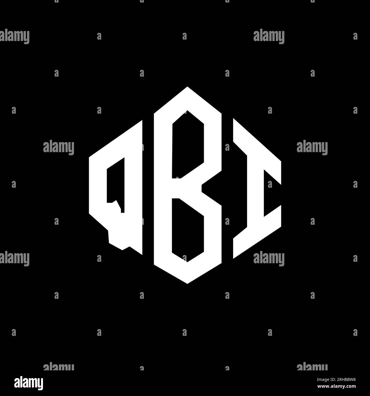 QBI letter logo design with polygon shape. QBI polygon and cube shape logo design. QBI hexagon ...