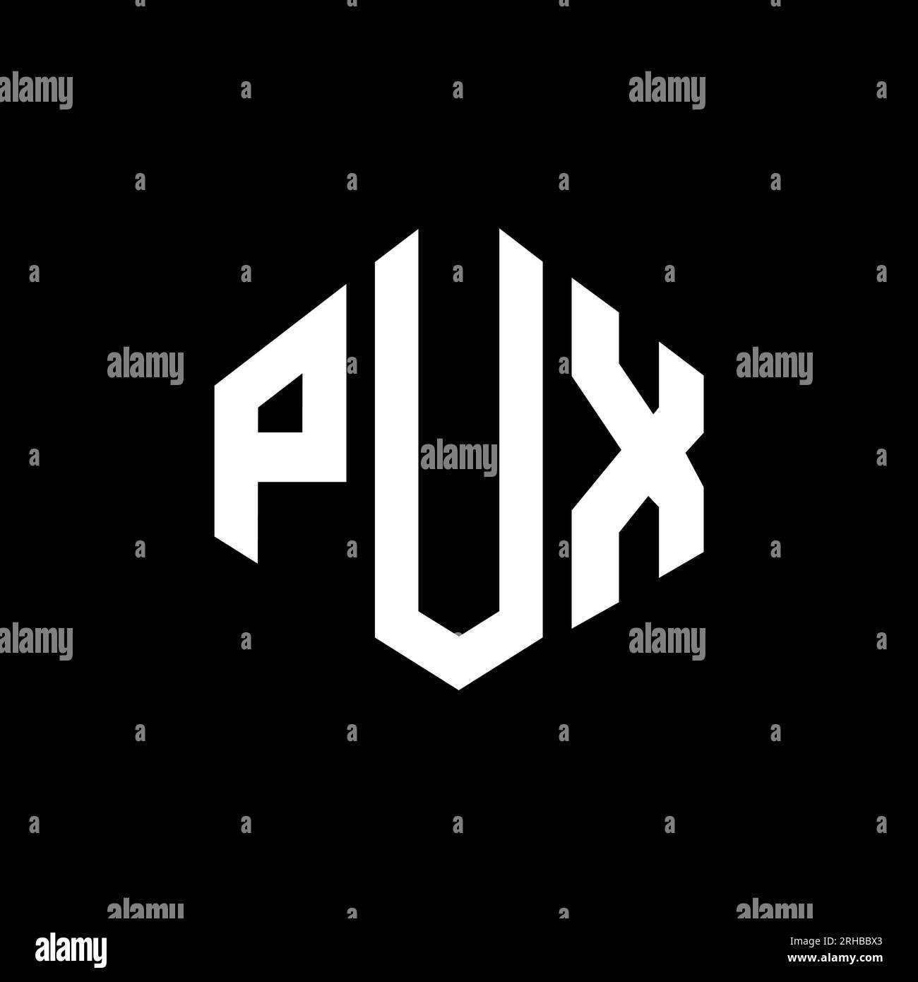 PUX letter logo design with polygon shape. PUX polygon and cube shape ...