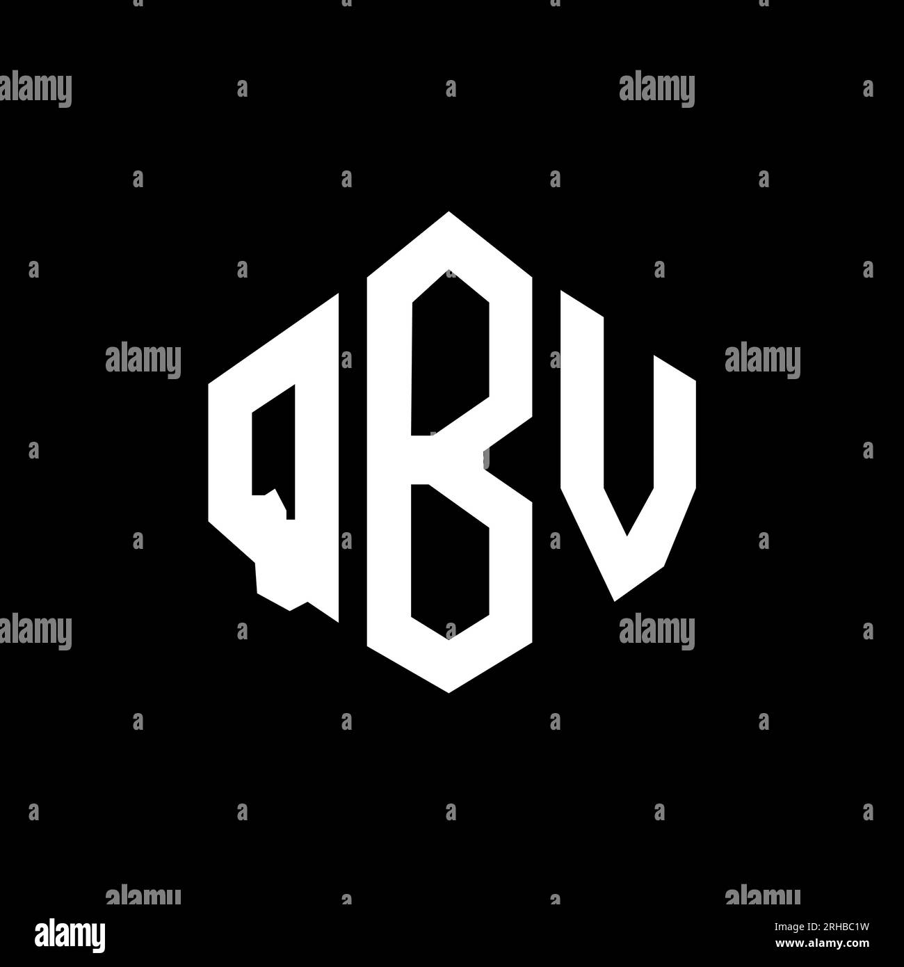 QBV letter logo design with polygon shape. QBV polygon and cube shape ...