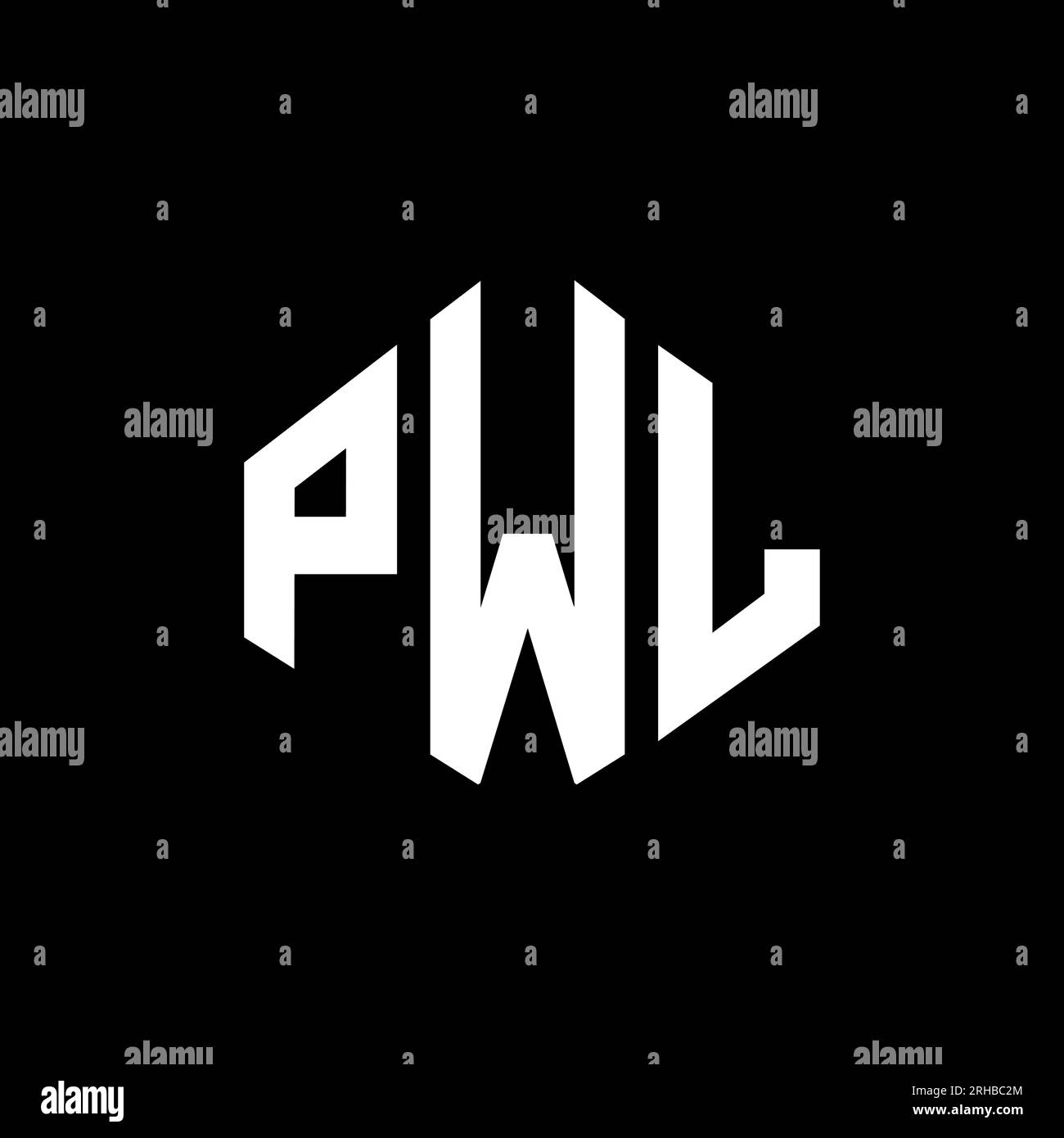 PWL letter logo design with polygon shape. PWL polygon and cube shape ...