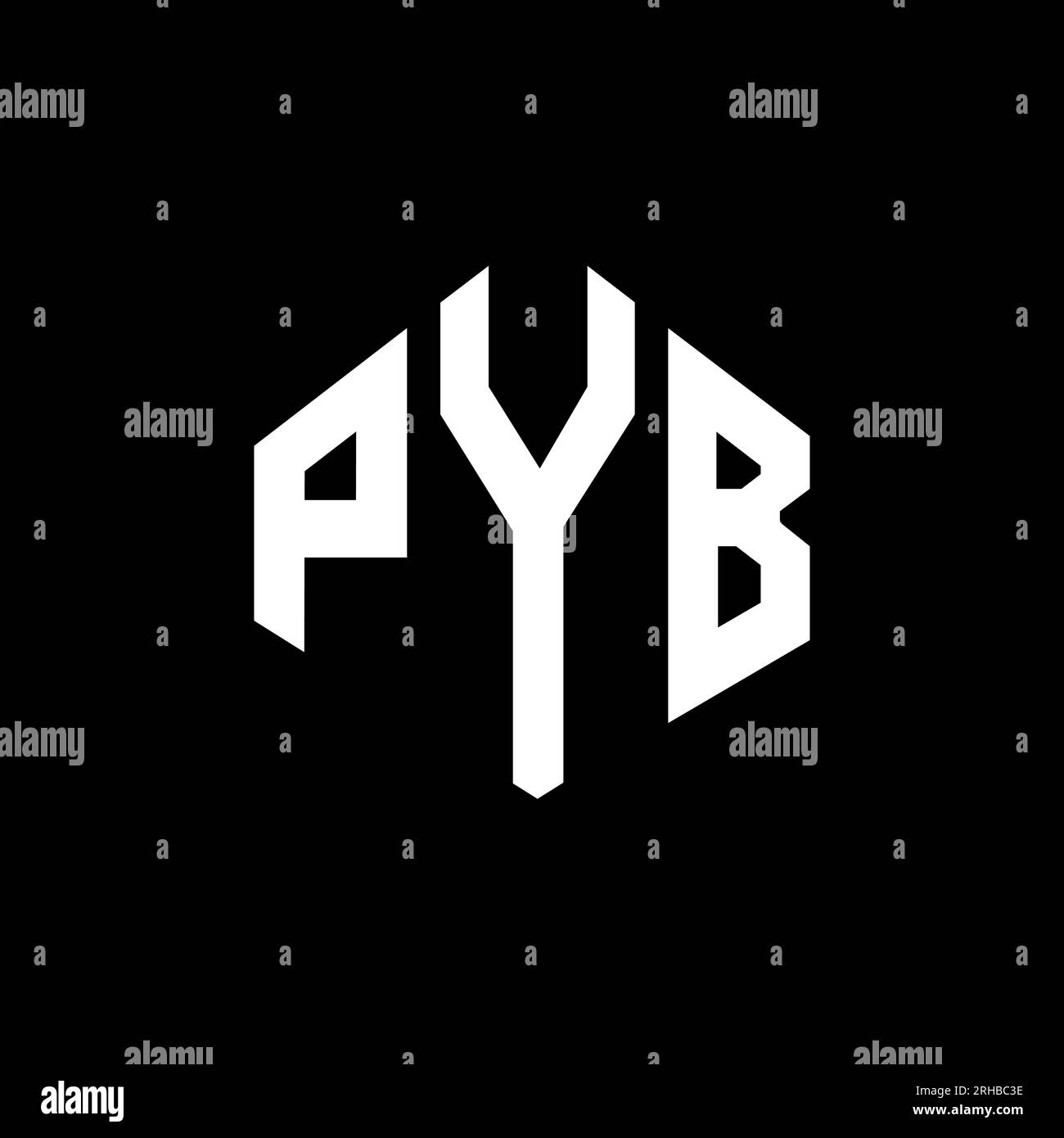 PYB letter logo design with polygon shape. PYB polygon and cube shape ...