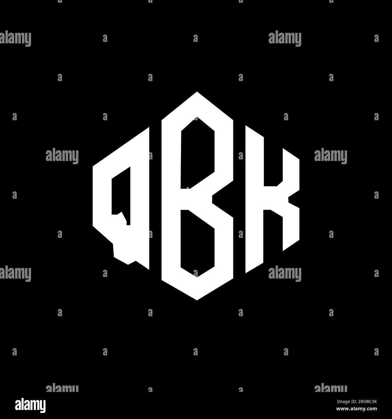 QBK letter logo design with polygon shape. QBK polygon and cube shape ...